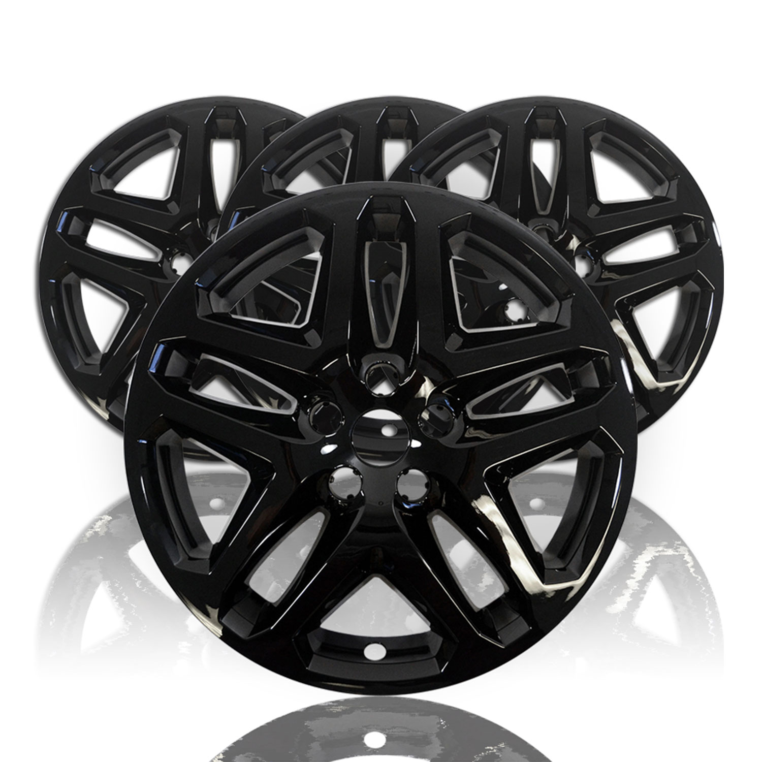 4 BLACK 17" Wheel Covers Skins Hub Caps fits Alloy Wheels for 13-16 ...