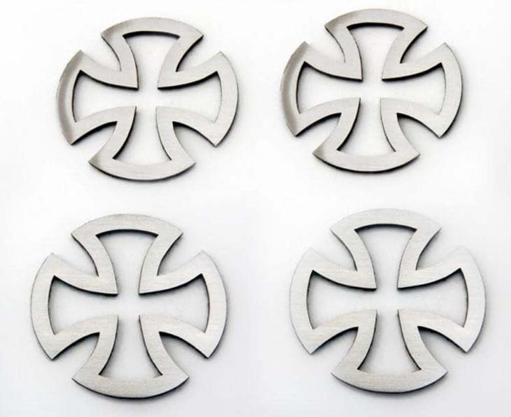 4pc Brushed Emblems w/Iron Cross Style - ACC6034 for Most Vehicles | eBay